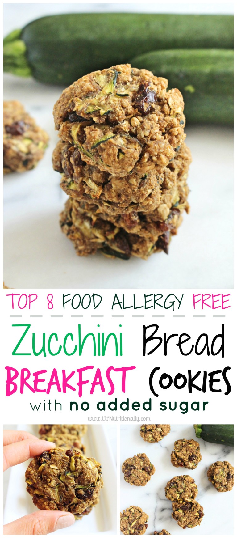 Gluten Free Zucchini Bread Breakfast Cookies - Chelsey Amer