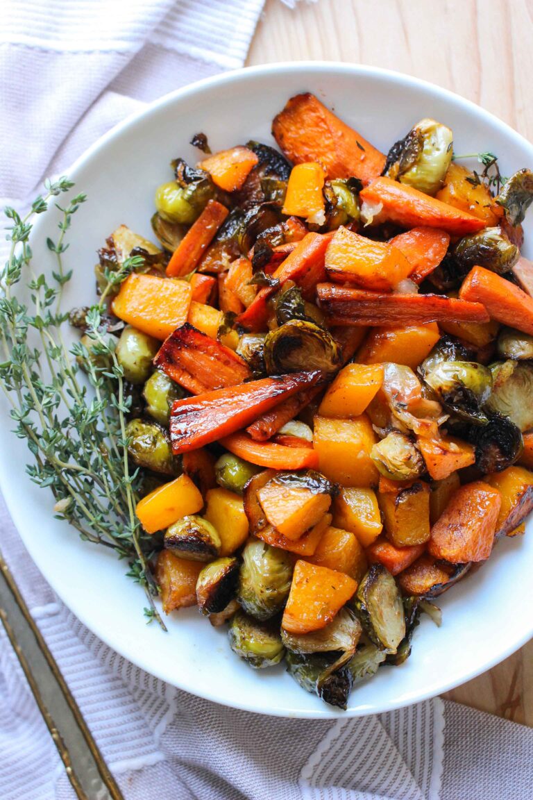 Maple Balsamic Roasted Vegetables - Chelsey Amer