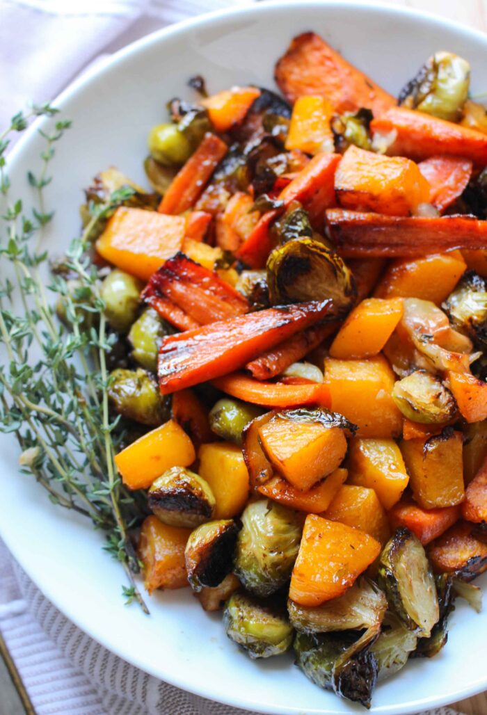 Maple Balsamic Roasted Vegetables - Chelsey Amer