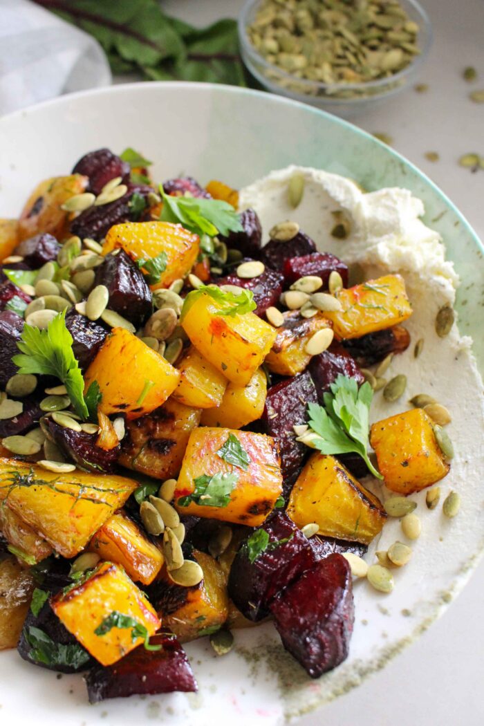 Roasted Beets with Whipped Goat Cheese - Chelsey Amer