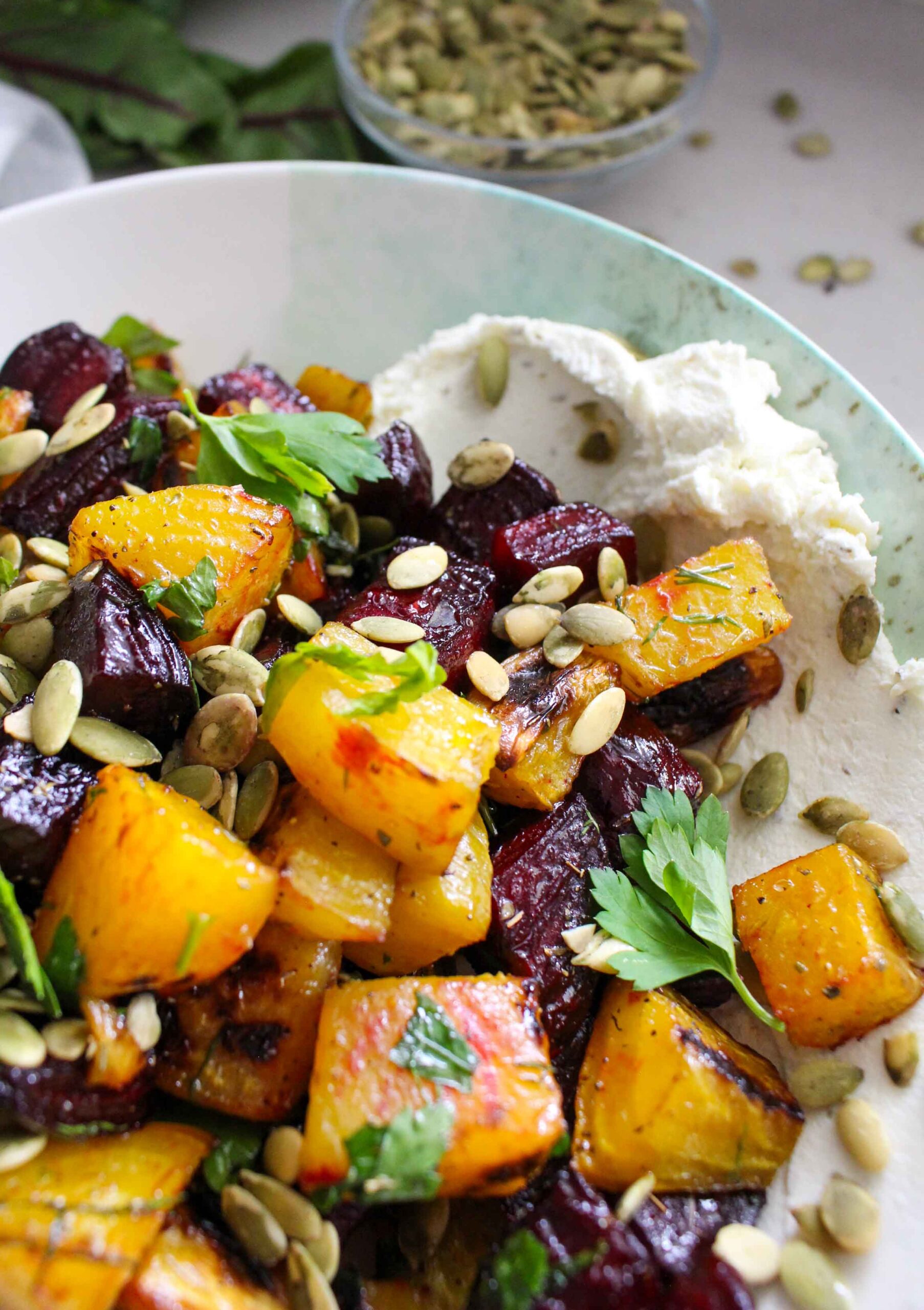 Roasted Beets with Whipped Goat Cheese - Chelsey Amer